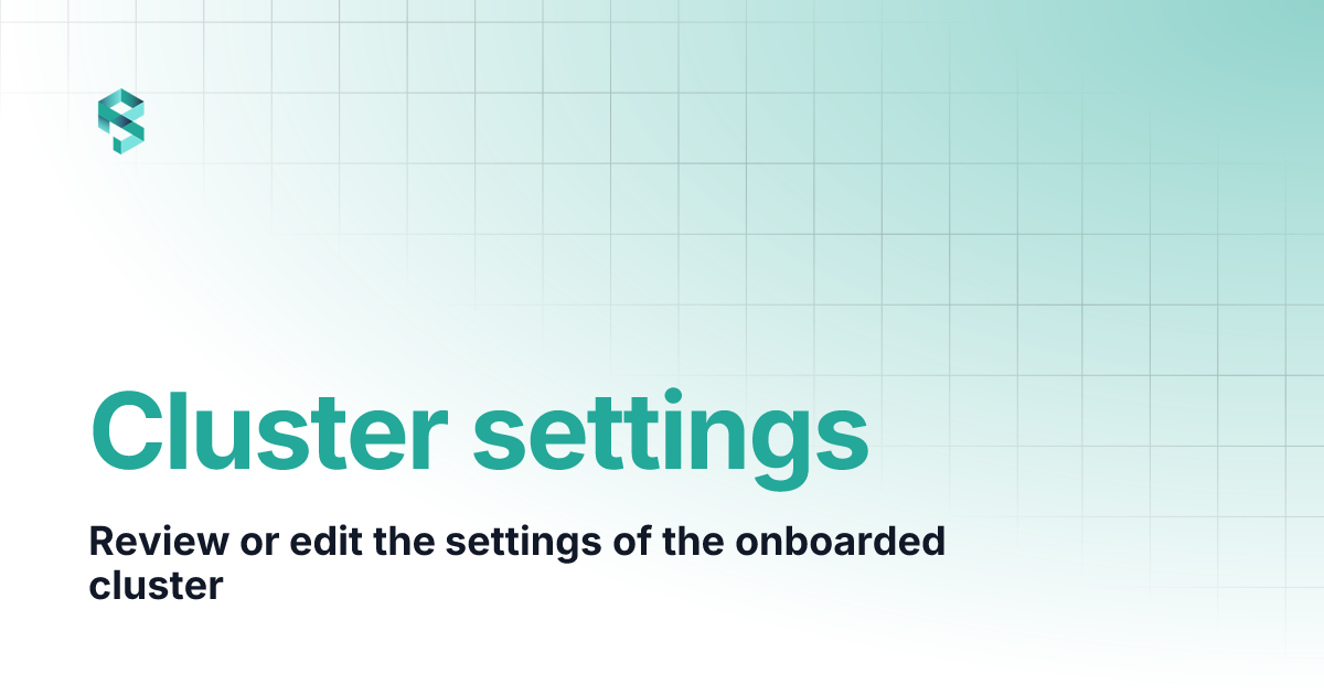 Cluster settings | PerfectScale